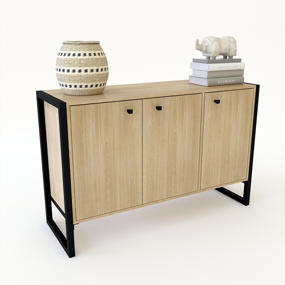 Vajillero Buffet 3Ptas 2 Est Roble Nebraska Natural | Blancoamor.com